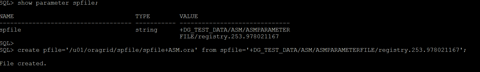 Administration of ASM Parameter File (SPFILE)