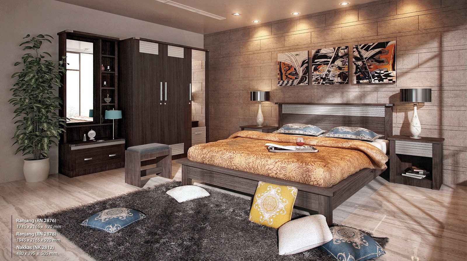 Lemari baju murah: Kamar set minimalis natalie