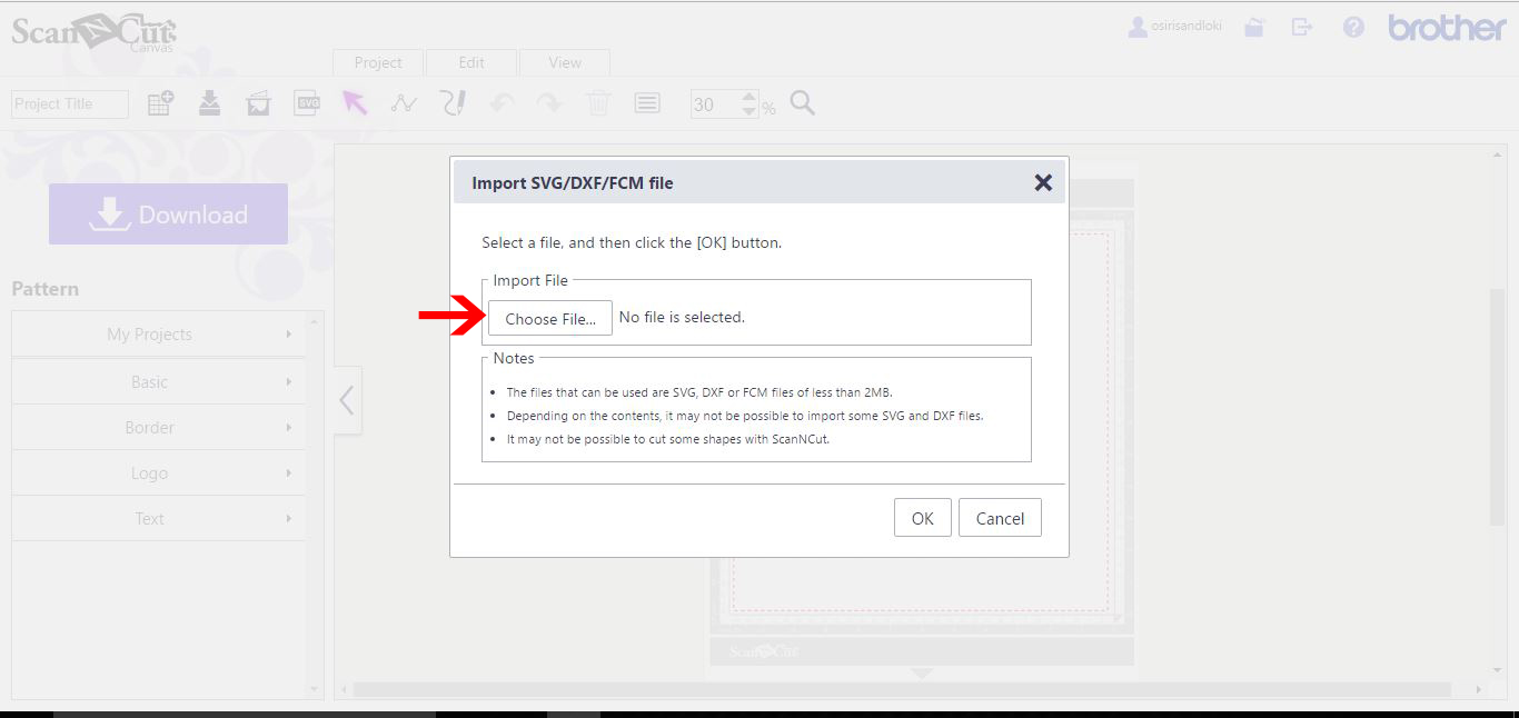 Converting SVG to FCM cutting file in Brother Scan and Cut Canvas ...