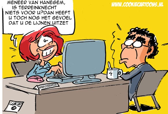 voetbalflitsen: Cartoon: Van Hanegem op gesprek bij Feyenoord