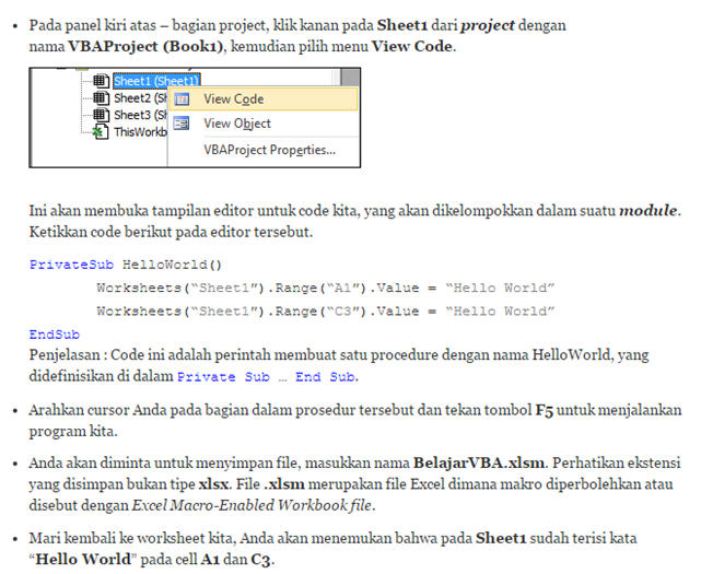 Cara Setting Enable Macro di Ms.Excel 2007 dan Cara menggunakan VBA dan Macro Dasar dengan ...