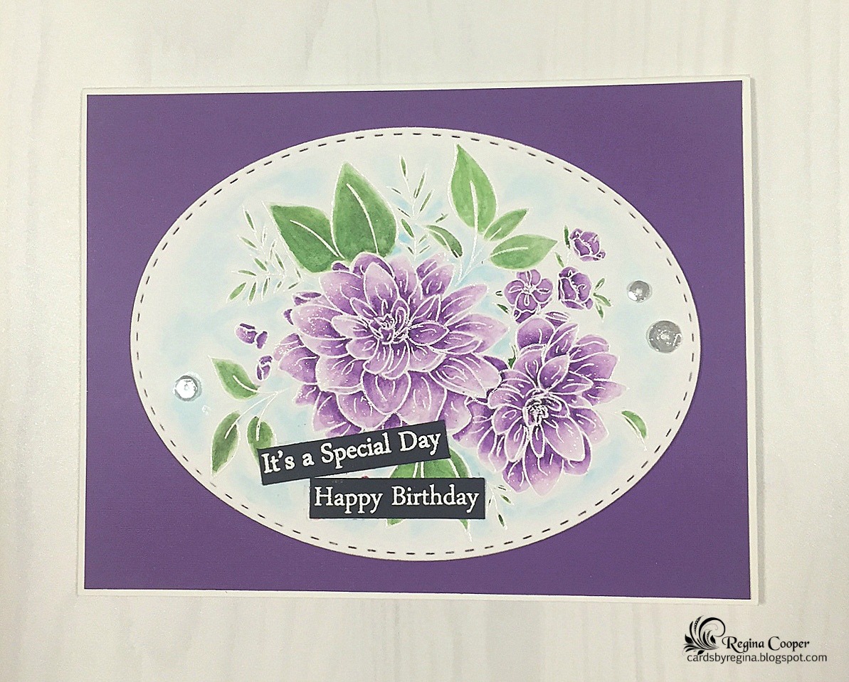 Cards By Regina: Dahlia Bouquet in Watercolor