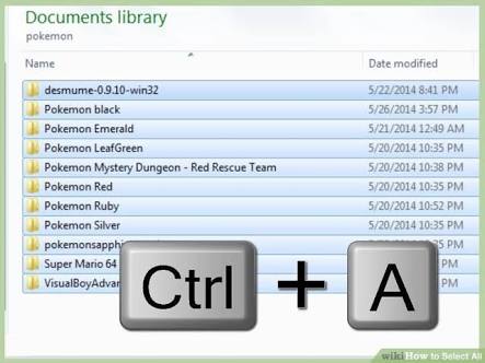 Windows 10 shortcut to select all text - triplevlero