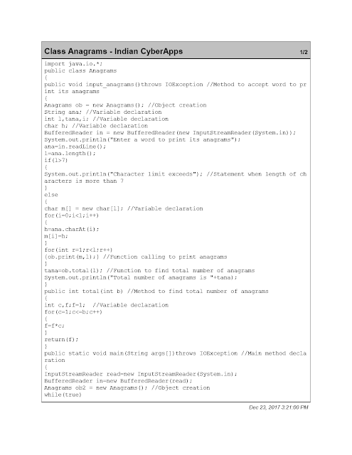 Hello Netizens On This Post I Am Going To Share Program To Practice In Java To Print Anagrams
