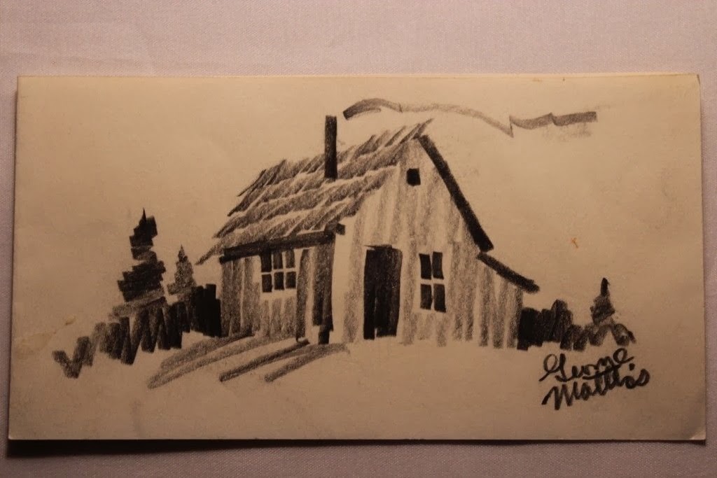 gold country girls: Miner's Cabin sketches drawn by George Mathis in ...