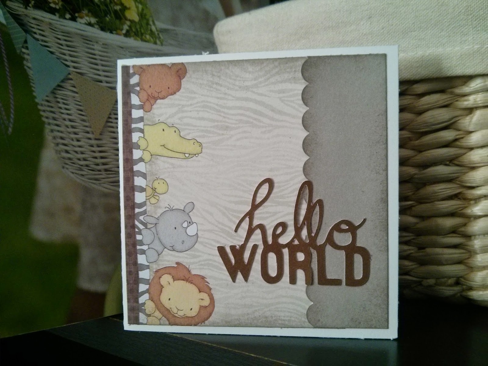Food, Crafts, and More!: Hello World - Baby Card