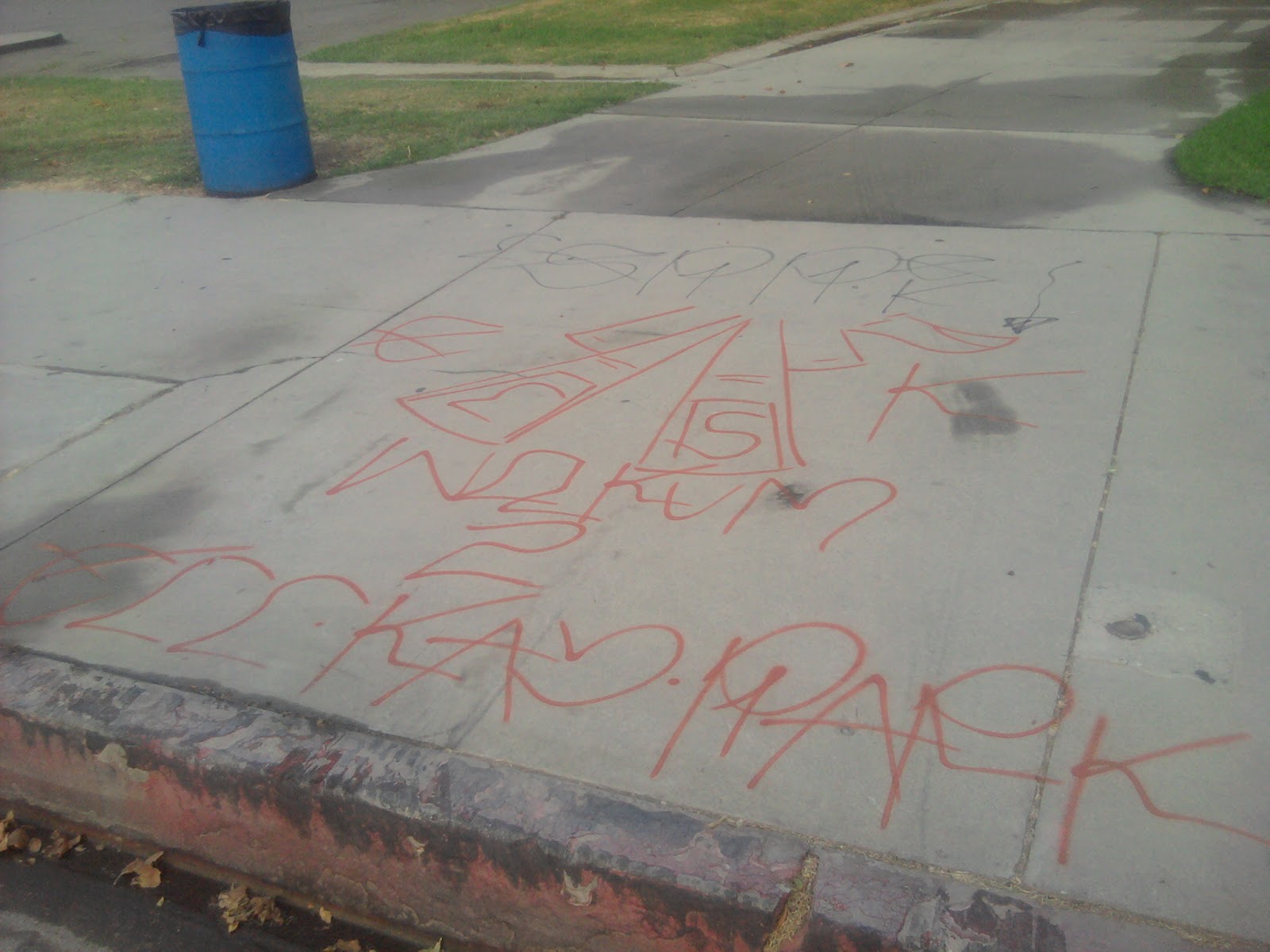 blood gangs graffiti: Scott park piru