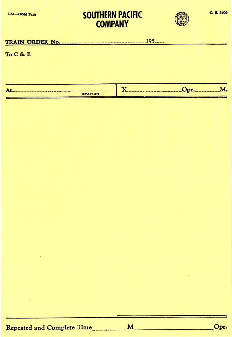 modeling the SP: Modeling SP train orders
