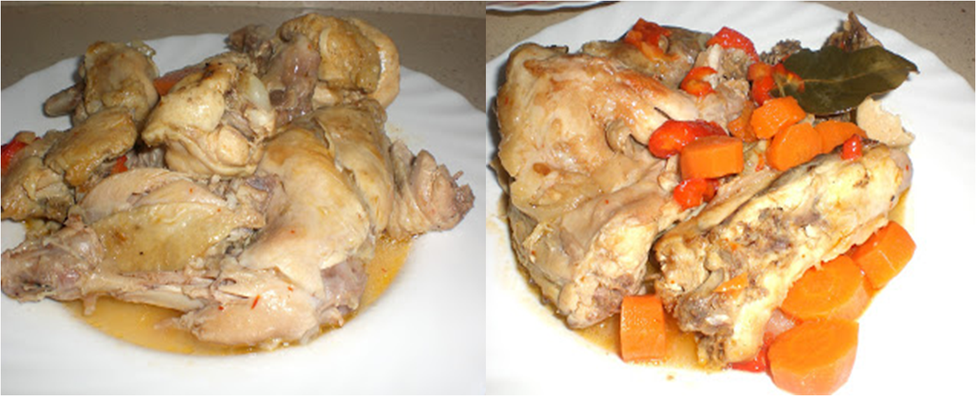 Pollo y conejo guisados al vino blanco | Mis humildes recetitas