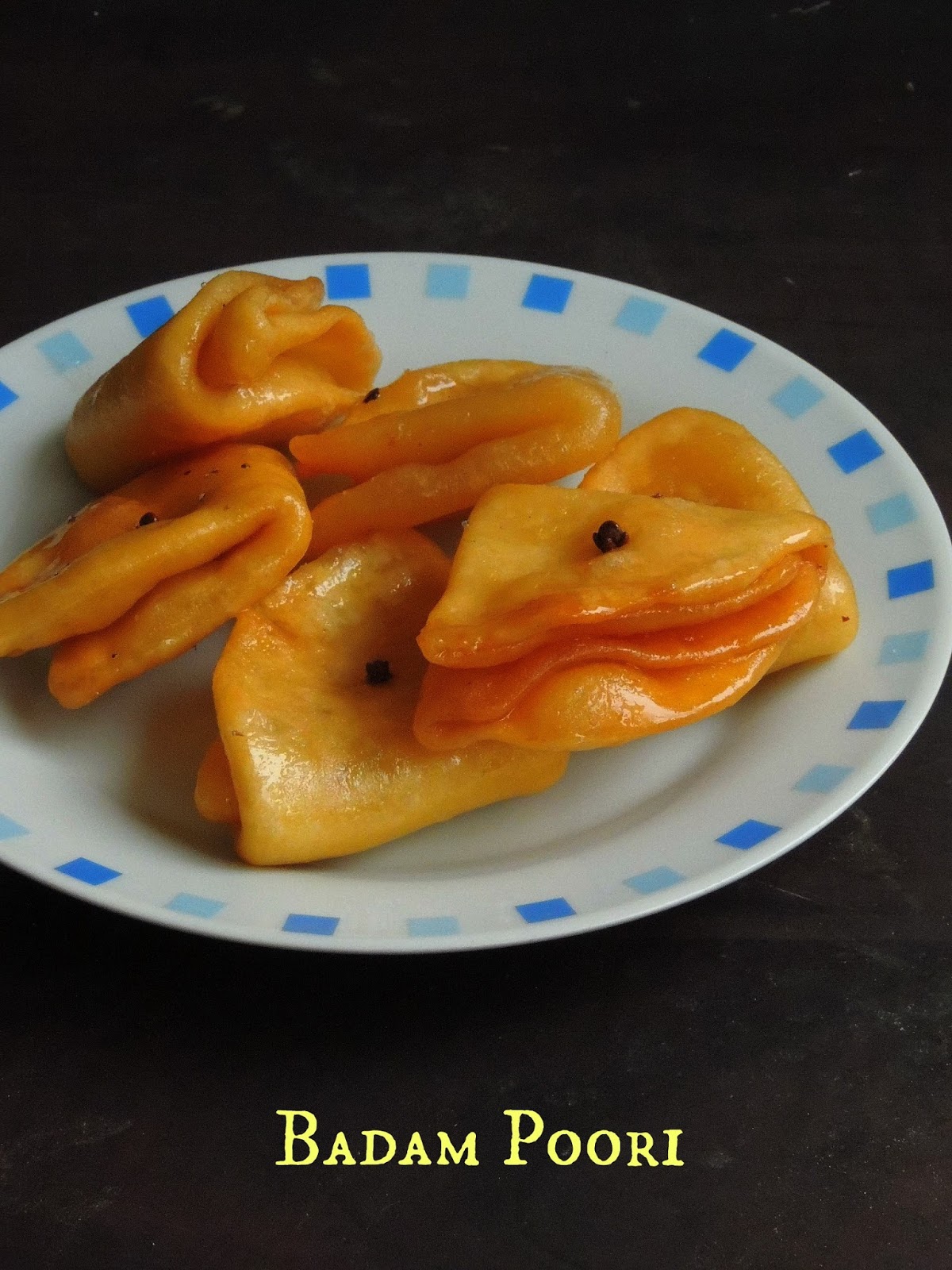 Priya's Versatile Recipes: Badam Puri/Sweet Almond Puri/Badam Poori