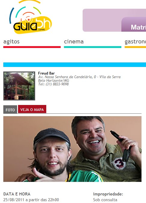 GUTO GRANDI (Harmonicista Profissional): SITE "GUIA BH" DIVULGANDO EM DOSE DUPLA - Freud Bar e ...
