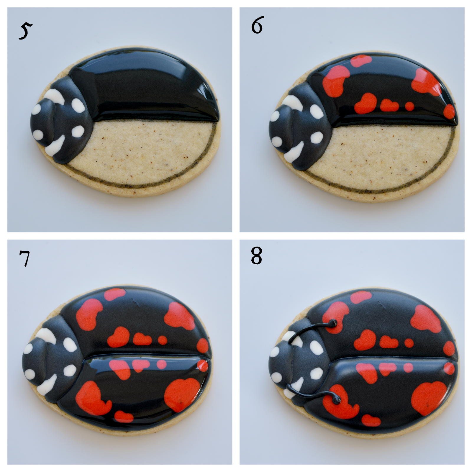 Honeycat Cookies: Ladybird Ladybug, a Cookie Tutorial and Video!