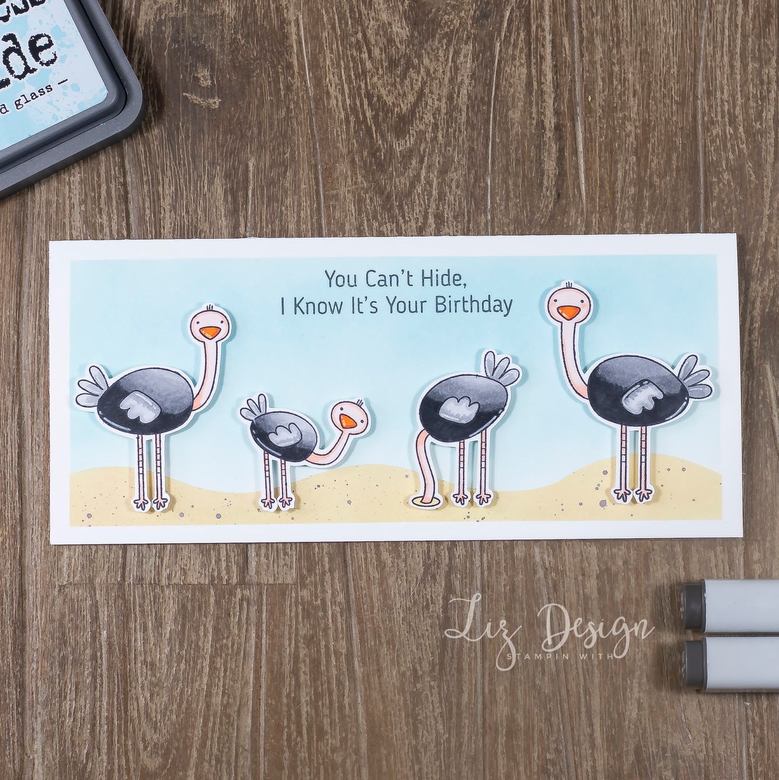 Stampin with Liz Design: Stampin with Liz Design: Oh My Ostrich Card!