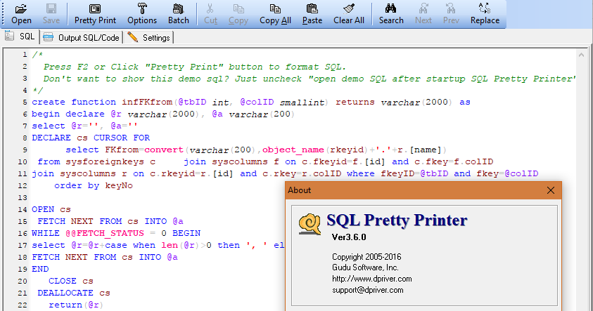 Review Menggunakan Program Format SQL / SQL Pretty Print