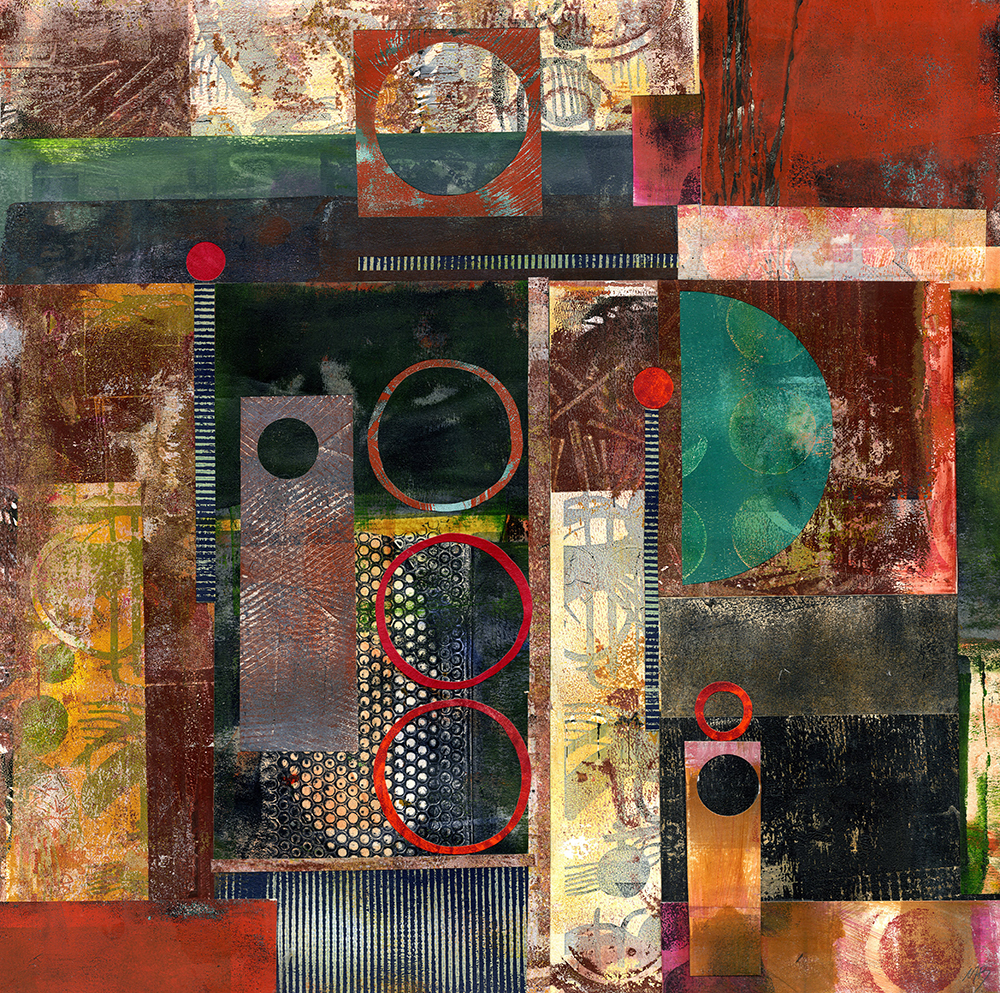 Michèle Brown Artist - The Old Cells Studio: Floating red - Collage