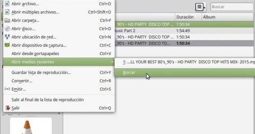 GNU/Linux, Internet, WordPress, Programas : Borrar el historial en VLC