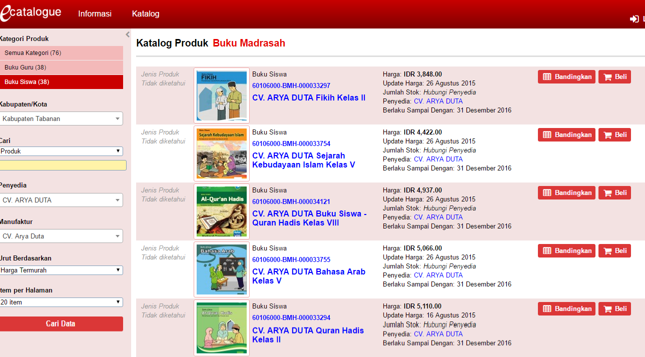 E – Katalog, Solusi Pendistribusian Buku Secara Transparan