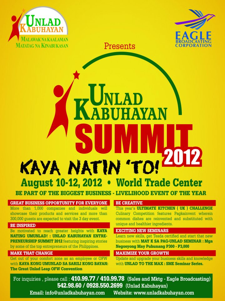 PINOY VISION: Livelihood Event: 'Unlad Kabuhayan' Summit 2012