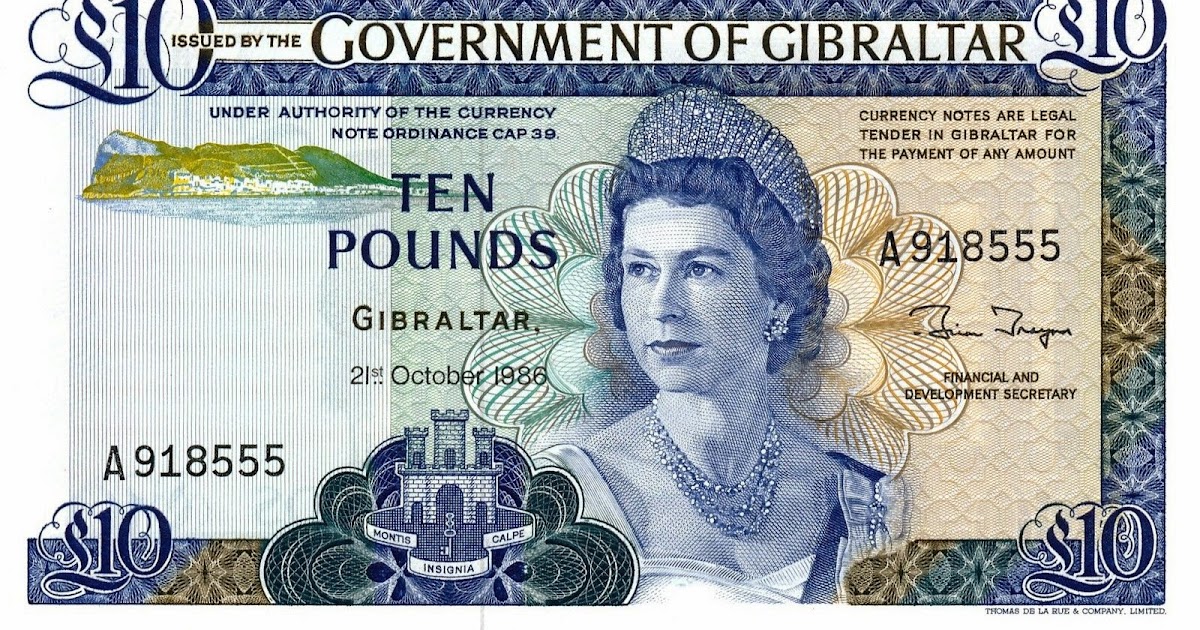Gibraltar 10 Pounds banknote 1986 Queen Elizabeth II|World Banknotes ...