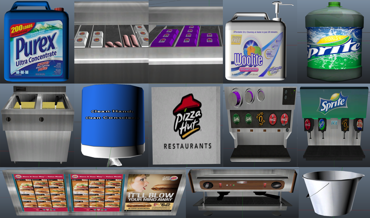 Real Life Mod GTA IV: Real Texture Fast Food Inside Industrial