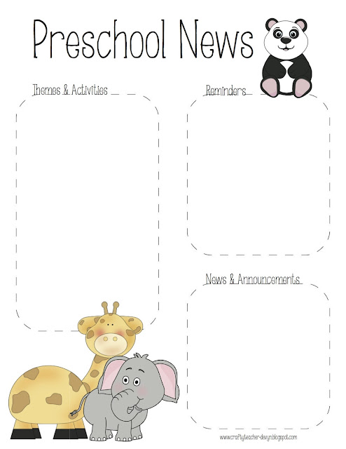 Preschool Zoo Newsletter Template | The Crafty Teacher