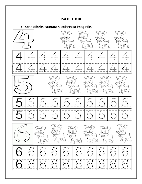 FISE cu cifre pentru clasa pregatitoare - Cifre punctate / Recapitulare ...