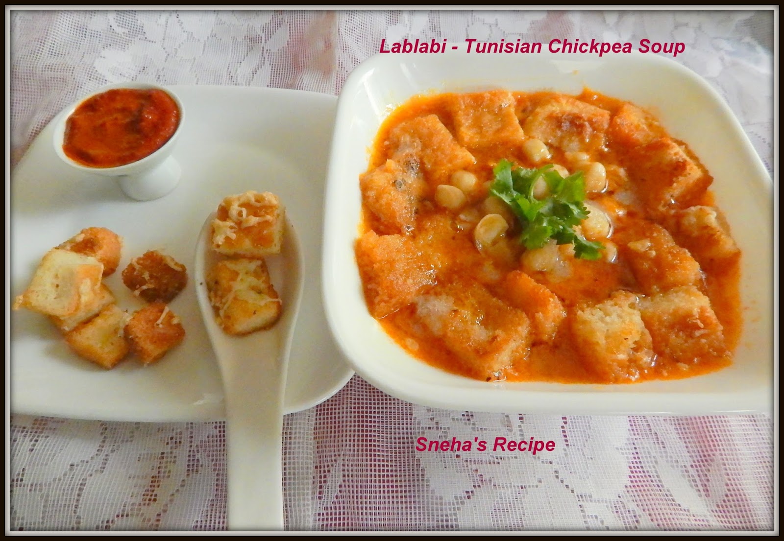 Lablabi - Tunisian Chickpea Soup - Sneha's Recipe