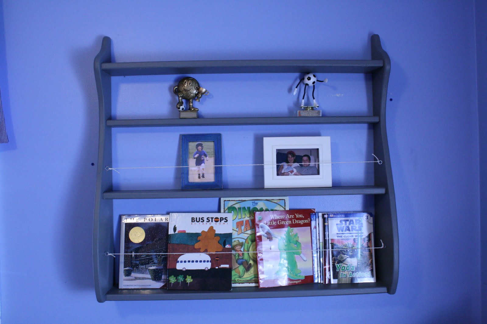 Repurposed Plate Rack bookshelf