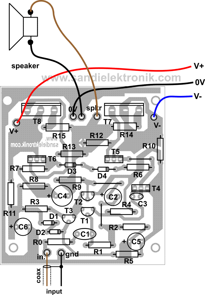Power-Amplifier 40W OCL Bootstrap | Sandi Elektronik