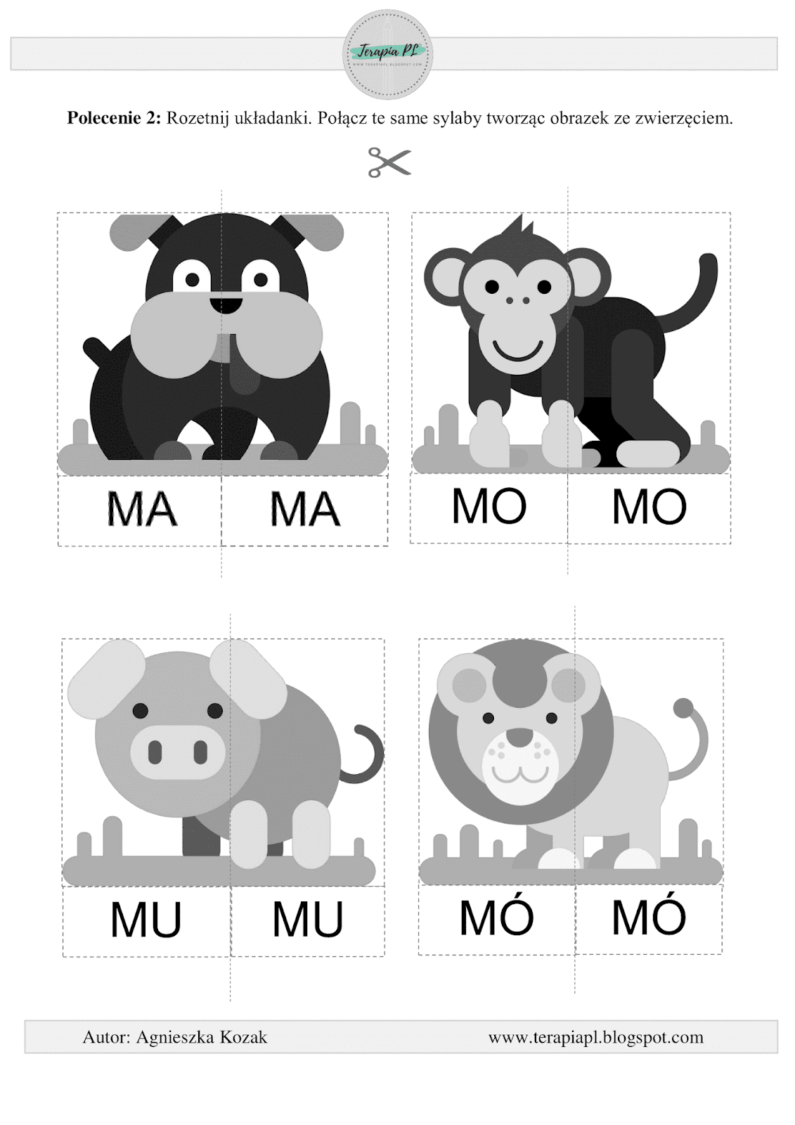 Terapia PL: Sylaby otwarte: MA, MO, MU, MÓ, ME, MI, MY