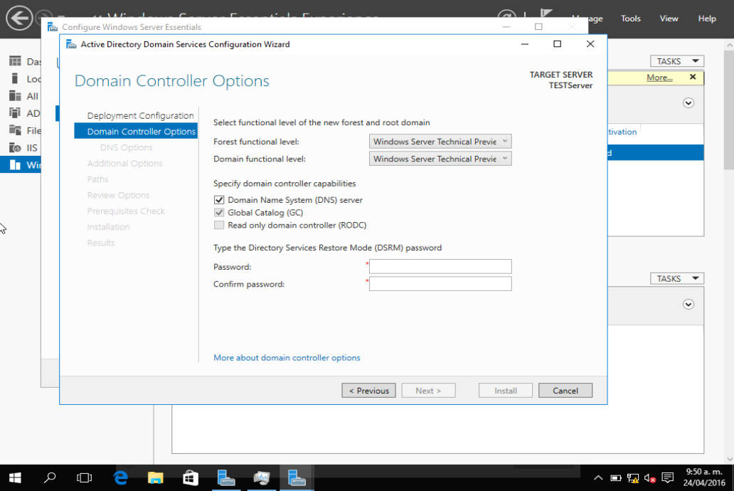 Windows Server 2016 Essentials ~ Tix 101