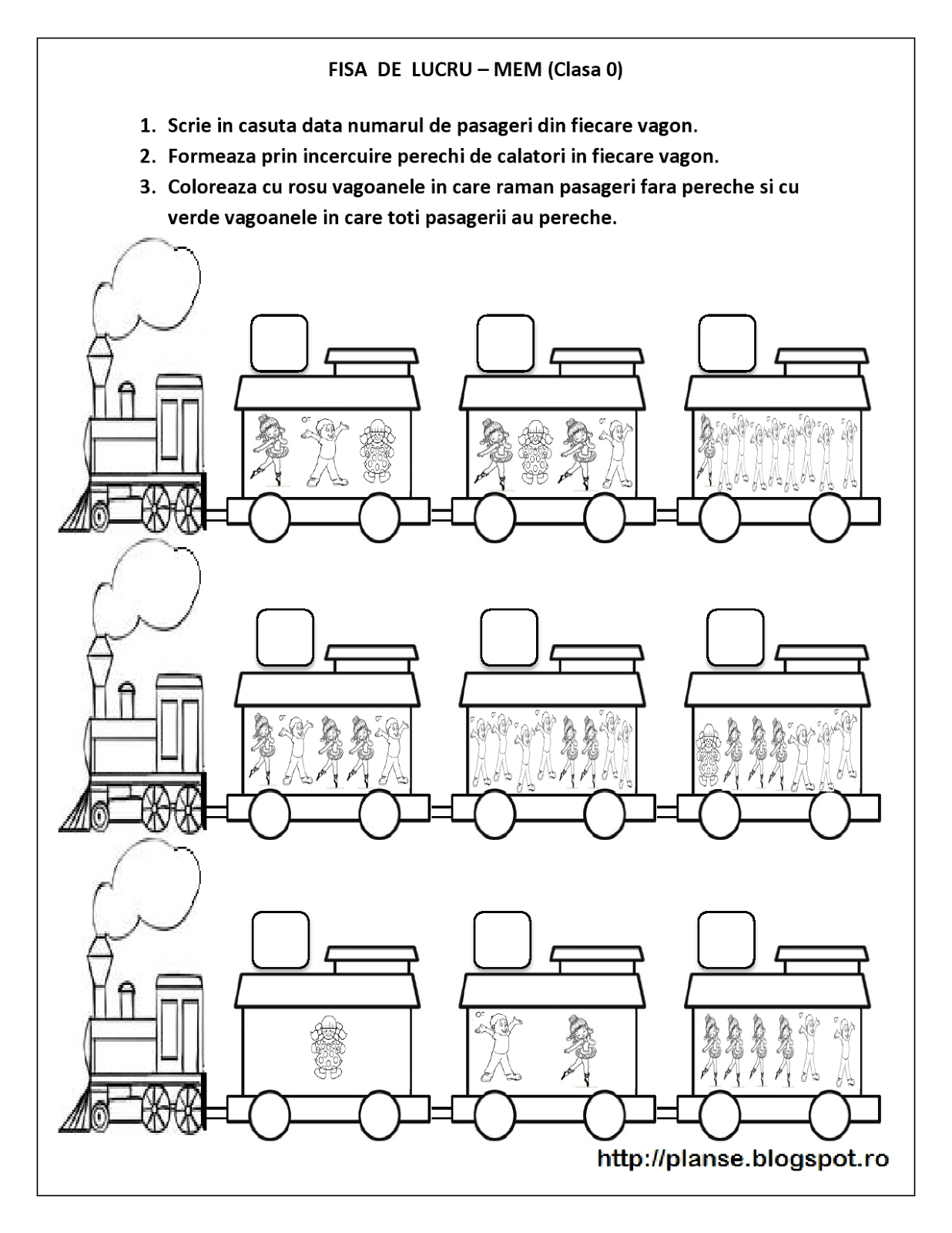 FISE de lucru MEM - Matematica Clasa Pregatitoare - Multimi, Comparari ...