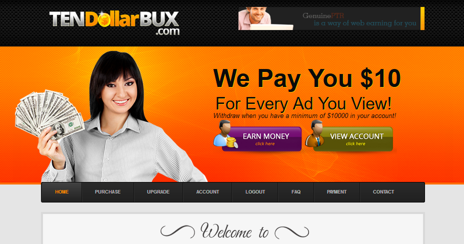 Ten Dollar Bux Get Paid $10 Per Click Cash Out At $10000! - Khmer PTC