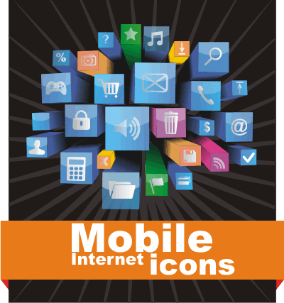 Mobile Internet icon cdr vector | rada