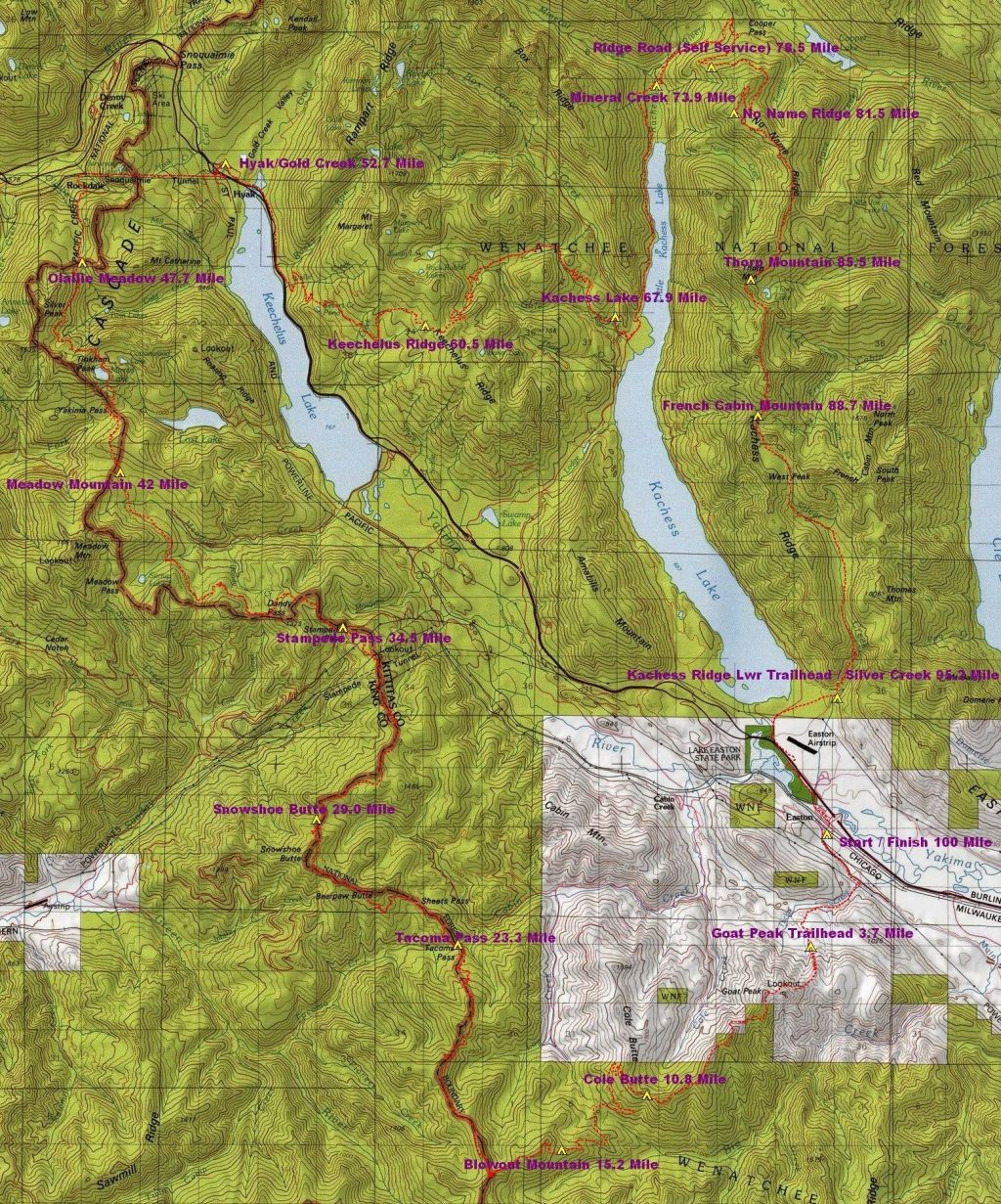 NO LIMITS: #31-3 Cascade Crest 100 - Course Map