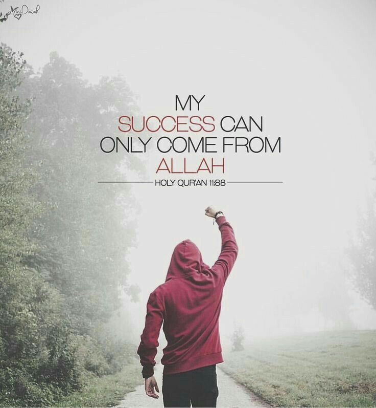 QURAN AND HADITH: Islamic quotes - my success can come only from ALLAH.