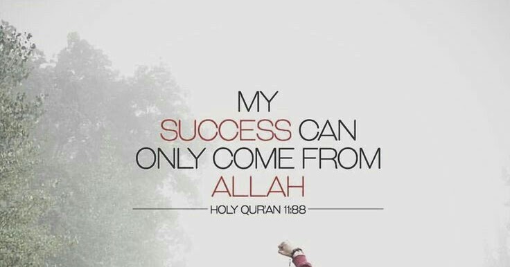 QURAN AND HADITH: Islamic quotes - my success can come only from ALLAH.
