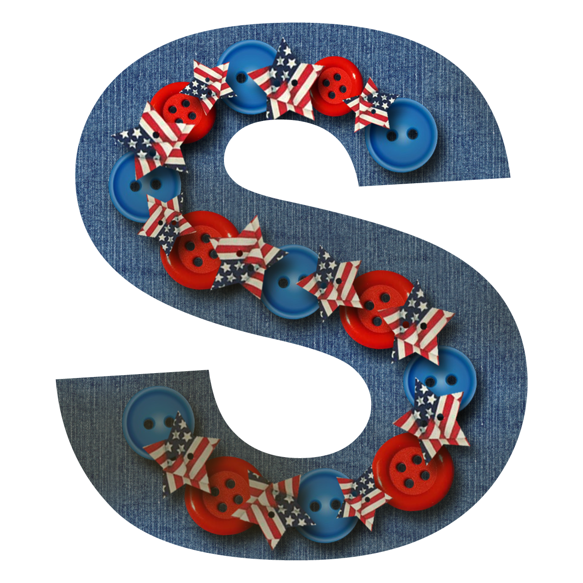 ForgetMeNot: Denim and Buttons Alphabet