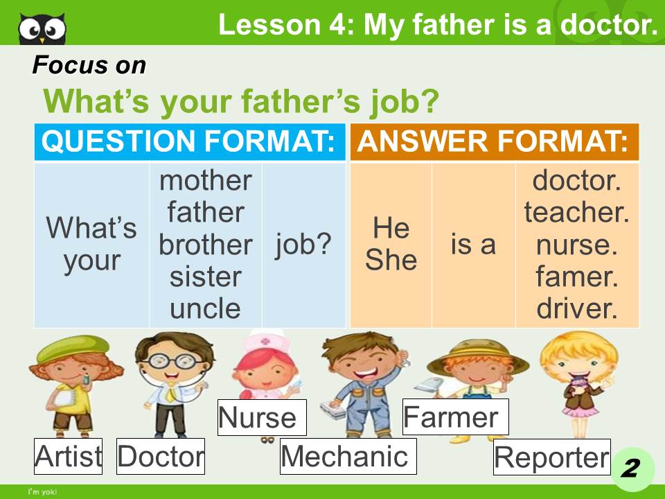 YOKITALK: Grade 4-1_Unit 6_Lesson 4-My father is a doctor