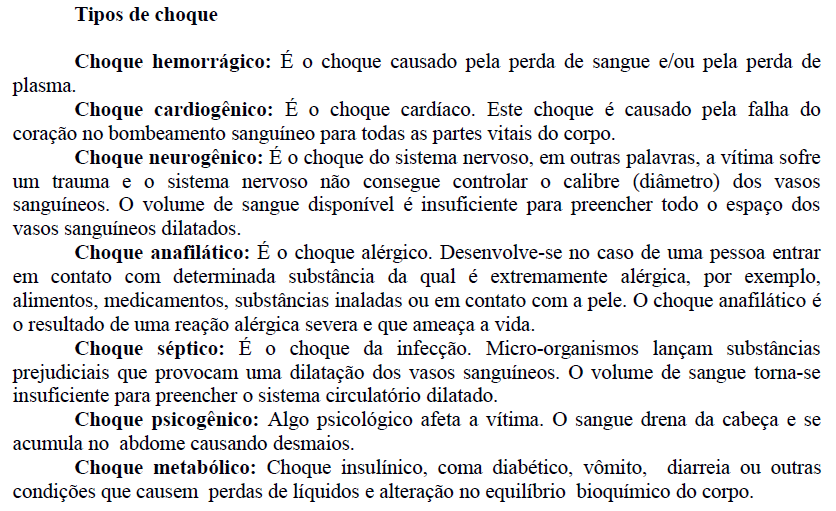 Dicas de Enfermagem: Tipos de choque