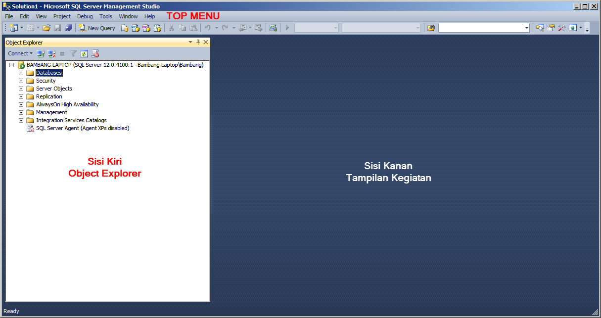 Mengenal SQL Server 2014 Management Studio (SSMS) - Access Terapan