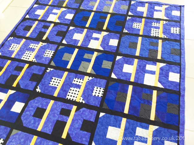 Fabadashery Longarm Quilting: Chelsea Football Fan Quilt, made by Penny ...