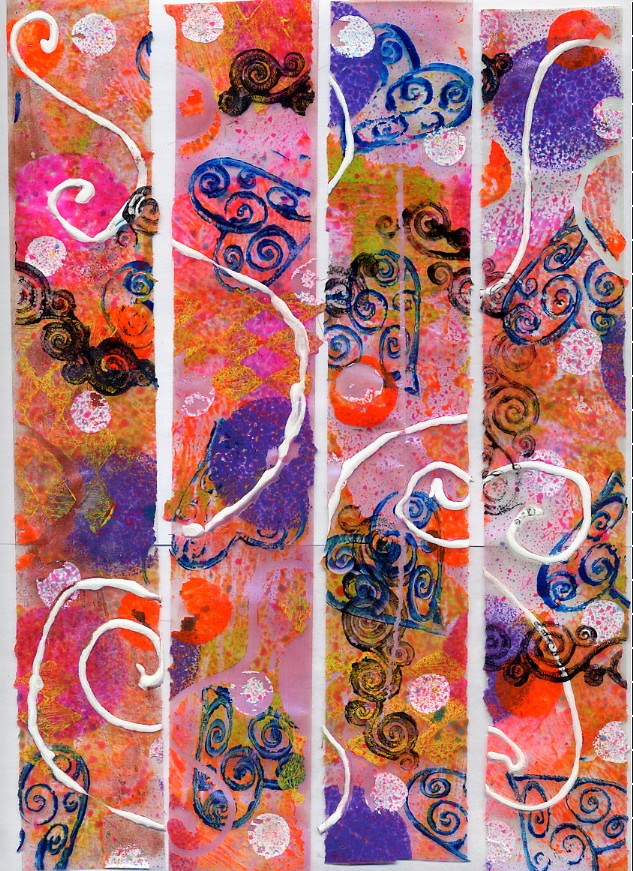 Joanna Grant Mixed Media Art: GELLI PRINT PACKING TAPE ART MAGNETS - HOW TO