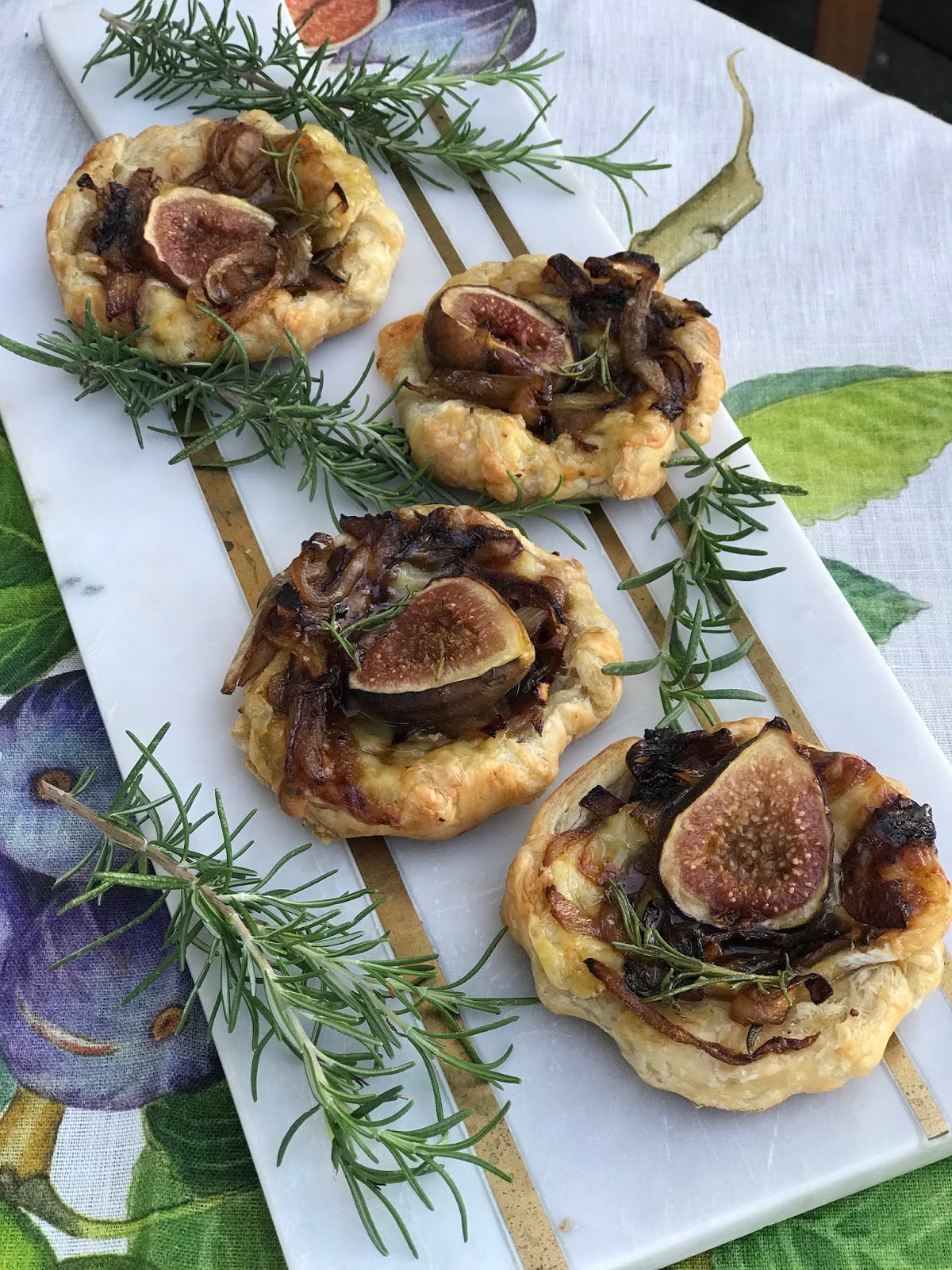 Caramelized Onion, Brie and Rosemary Fig Tart