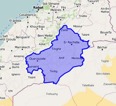 Région de Drâa-Tafilalet - Maroc Maps