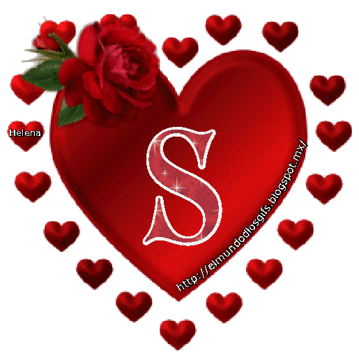 El Mundo de los Gifs: S → Corazón rojo con iniciales