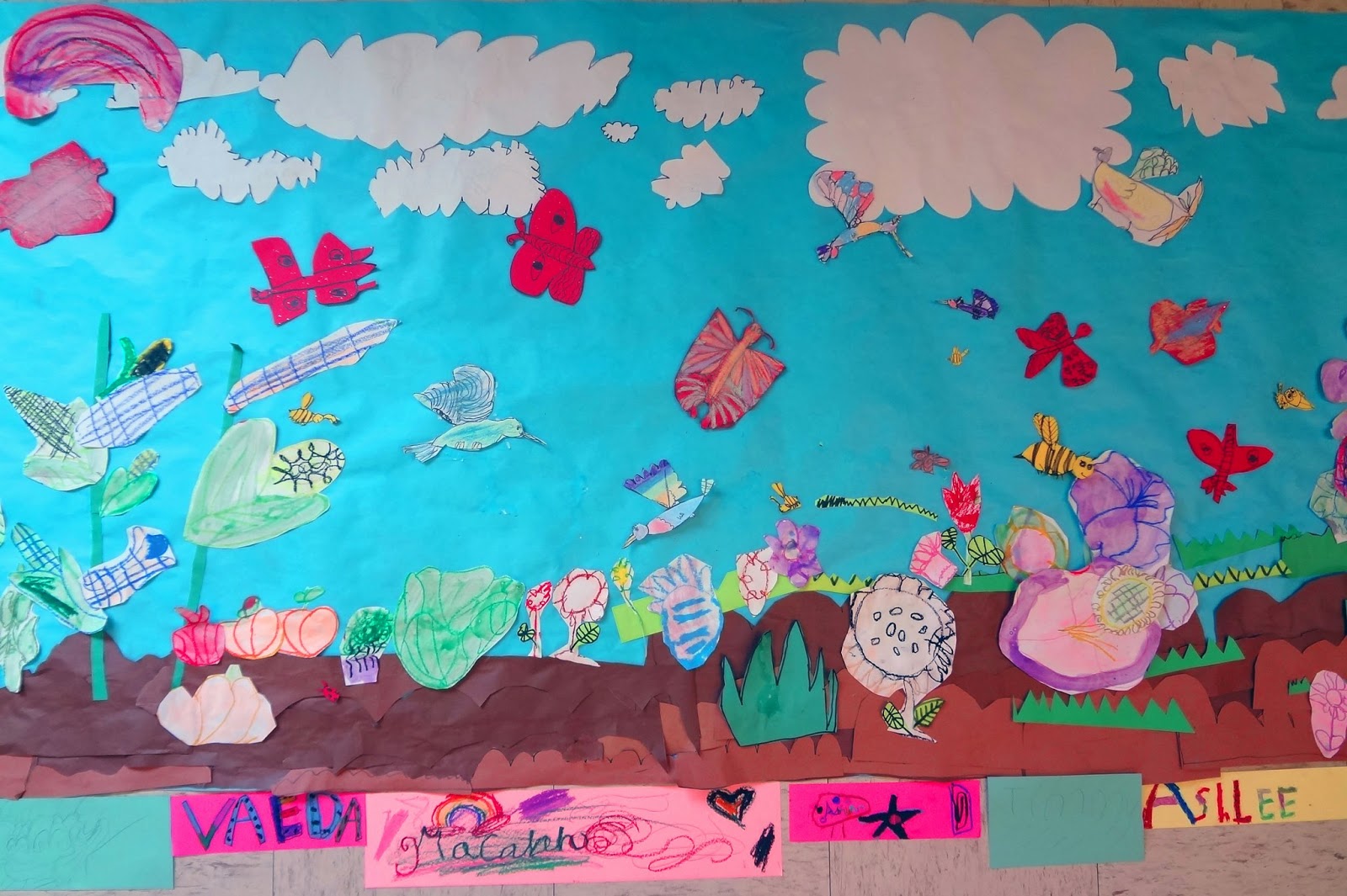 The Talking Walls: Spring Garden Collaborative Paper Mural!
