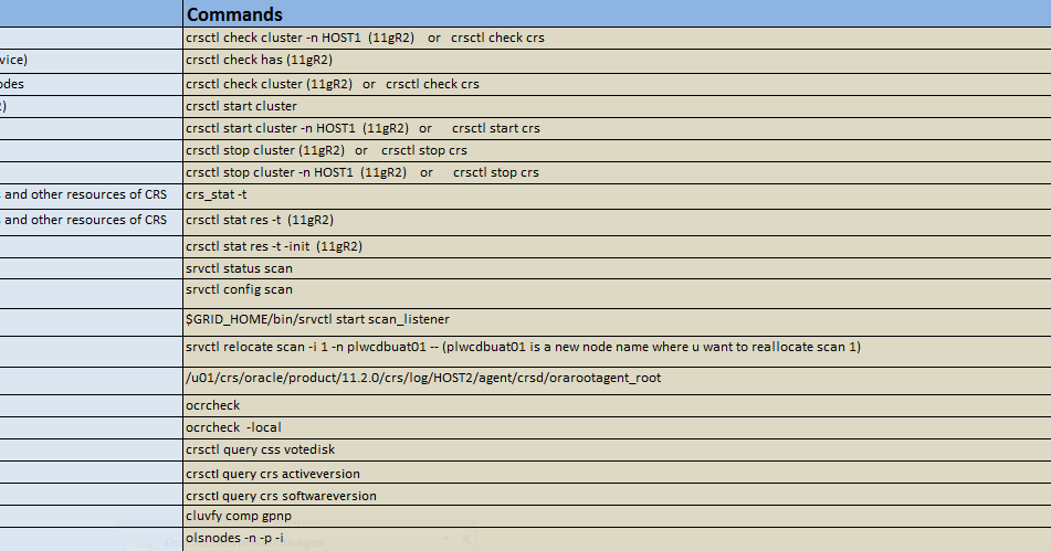 Vishwanath Nayak : RAC Maintenance Commands