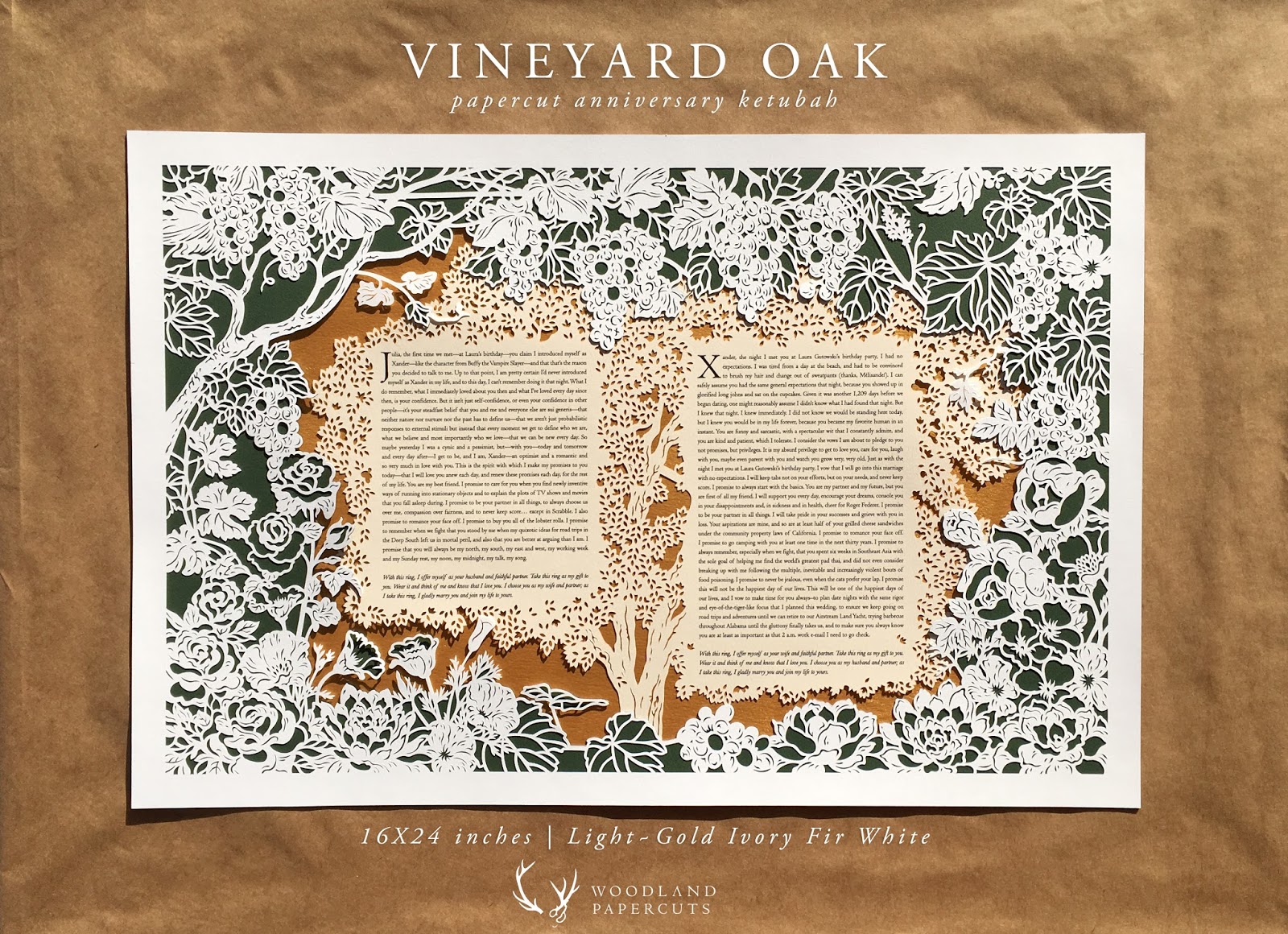 custom | VINEYARD OAK | Woodland Papercuts