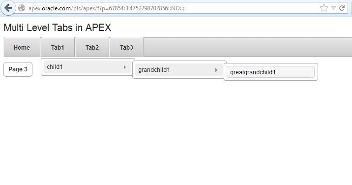 Oracle Apex By Nandini Thakur Mutli Level N Level Tabs In Oracle Apex 4 1 Or 4 2